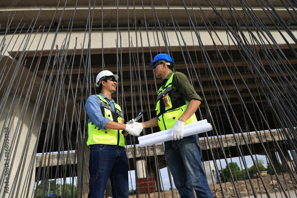 Pile Construction, Civil engineer handshake with project manager, Civil ...