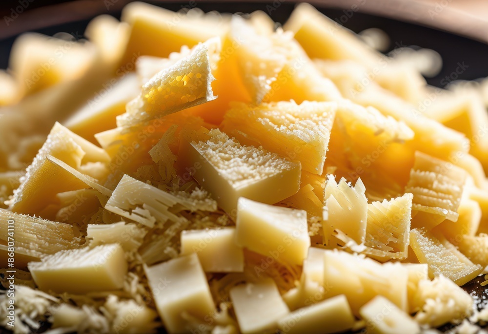 detailed view freshly grated parmesan cheese texture culinary ...