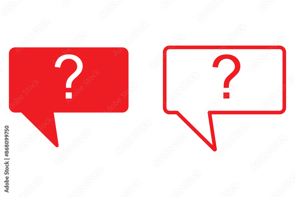 Question icon set. Inquiry bubble pictogram. FAQ symbol. Question mark ...