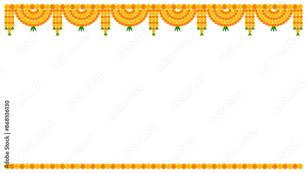 Traditional indian garland marigold toran floral vector wedding and ...