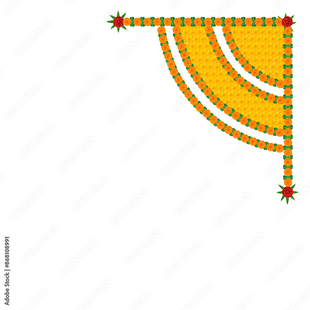 Traditional indian, garbage marigold vector, ganesh, dussehra, Vector ...