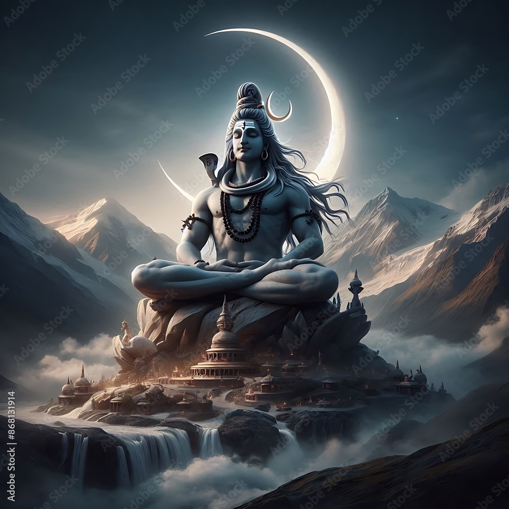 Lord Shiva in a meditation Stock Photo | Adobe Stock