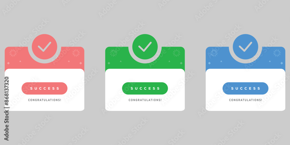 Success pop up notification icon. Success flash message sign. Success ...