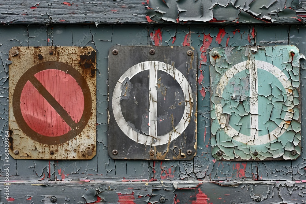 Assortment of prohibition signs for enhancing safety in diverse work ...