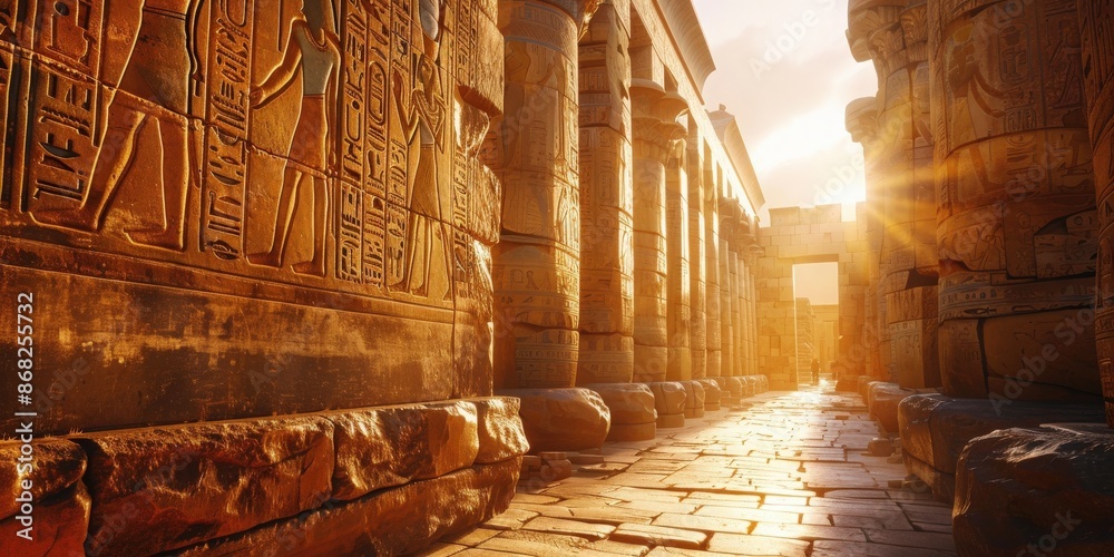 Immersing in the majesty of ancient Egyptian architecture, featuring ...