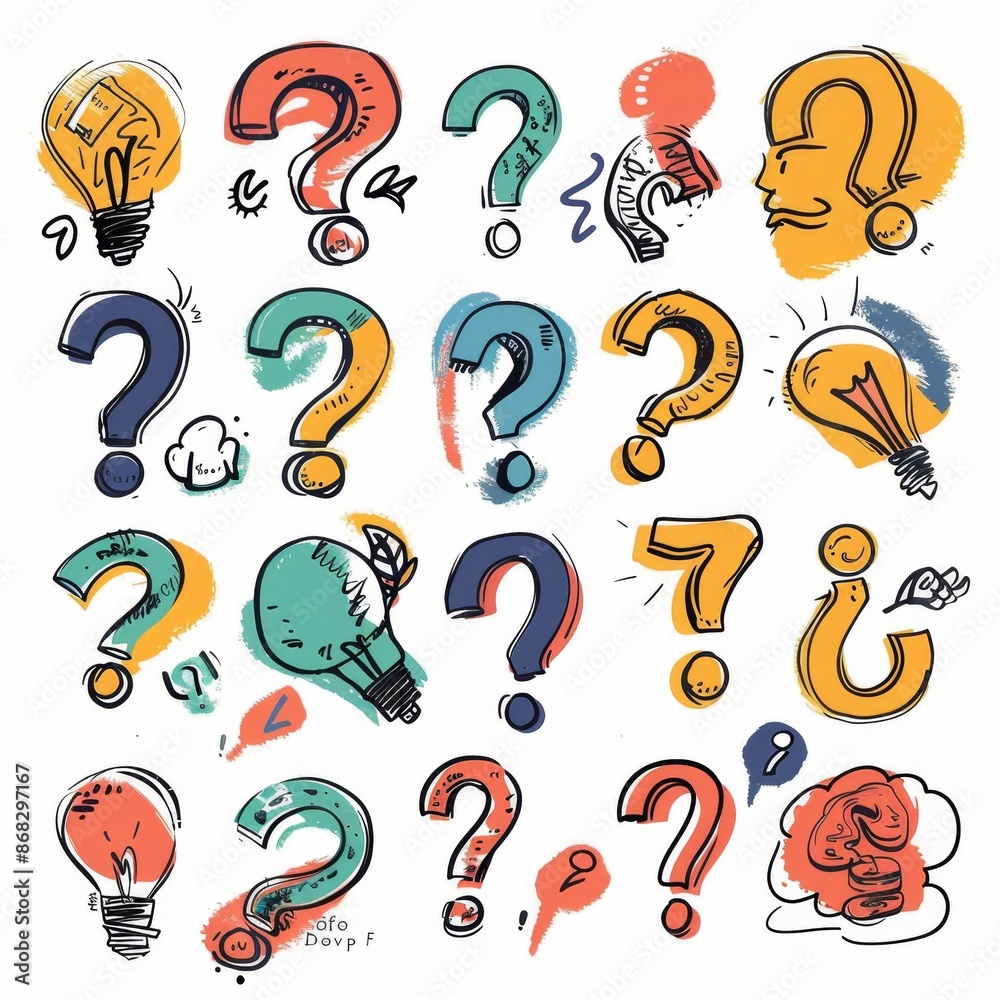 Question mark icon, quiz symbol, interrogation sign, simple rebus ...