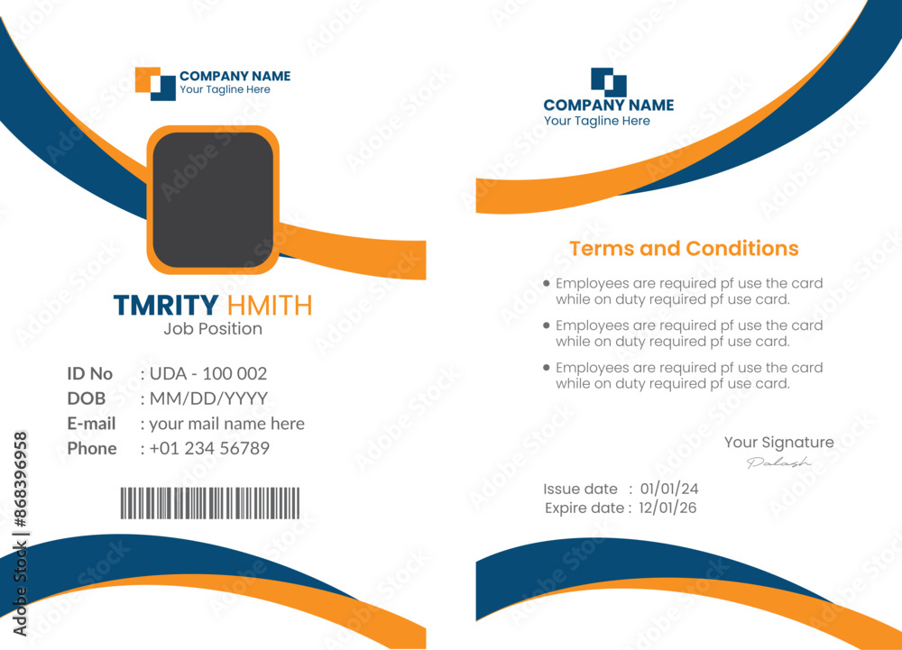 Vector de Stock Modern and creative Office id card design bundle | ID ...