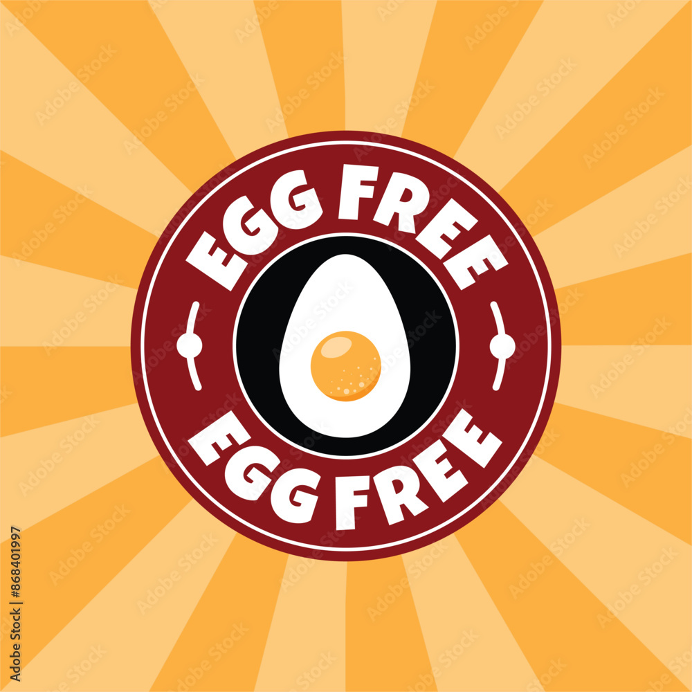 Egg free Sticker label design for packaging. No allergen product ...