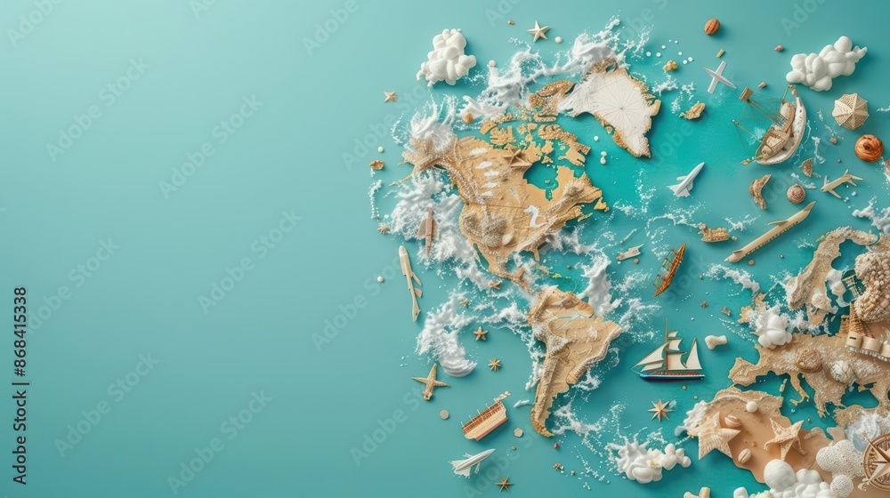 Powerful visual of a map exploding with a burst of travel dreams and ...