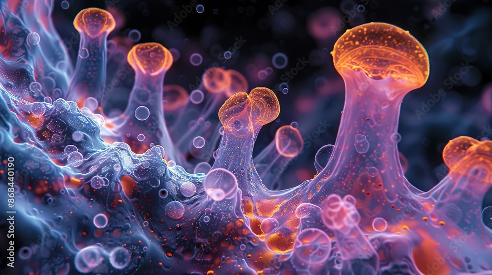 A fluorescent confocal microscopy image of osteoclasts resorbing bone ...