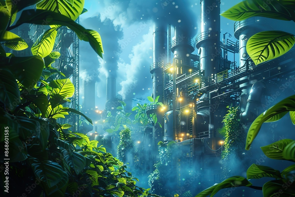 Carbon Capture, Utilization and Storage (CCUS) concept. hi tech ...