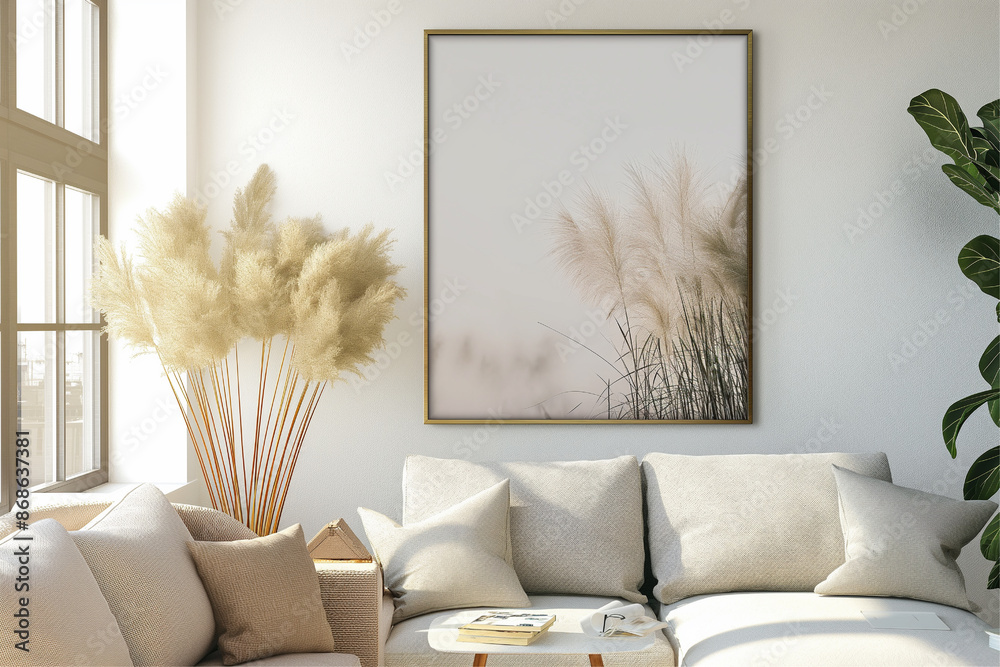 Frame mockup, ISO A paper size. Home Office wall poster mockup ...