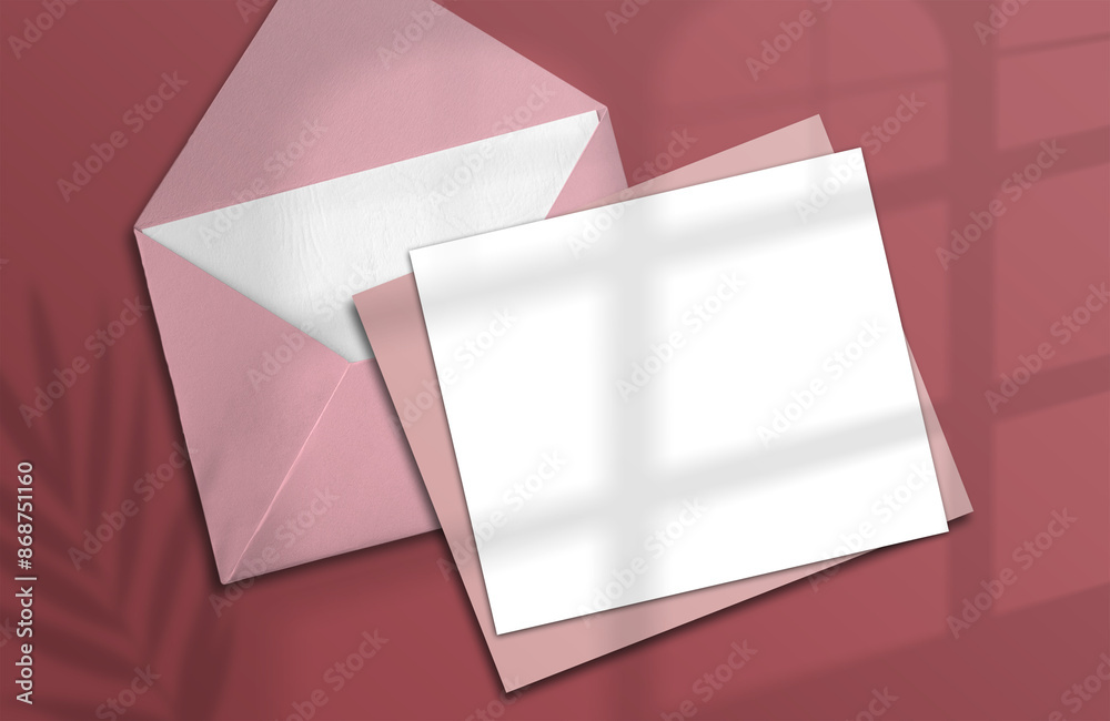 Logo paper template. A square paper mockup in realistic shades with an ...