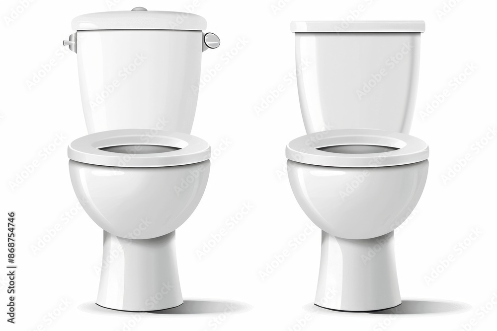 Toilet bowl icon, wc sign, restroom closet symbol, 3d realistic ...