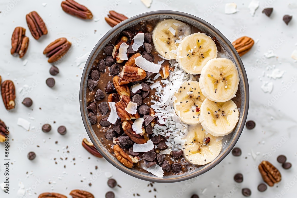 Vegan detox breakfast recipe Overnight oats with chocolate pecans ...