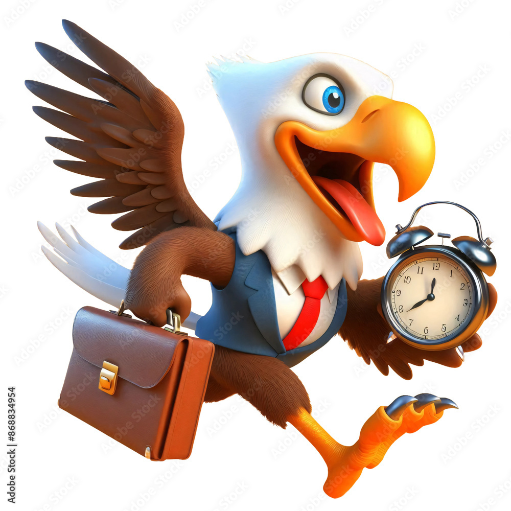 Cartoon animal bird eagle predator vector clip art illustration - cute ...