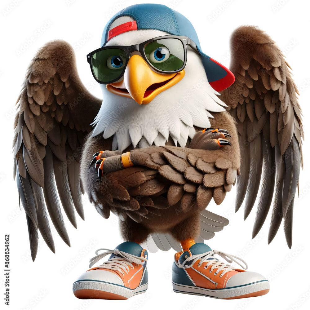 Cartoon animal bird eagle predator vector clip art illustration - cute ...