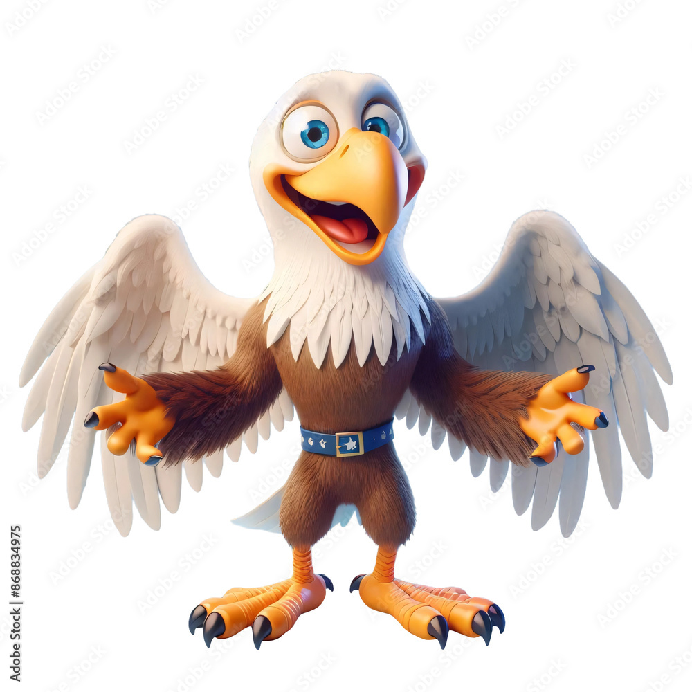 Cartoon animal bird eagle predator vector clip art illustration - cute ...