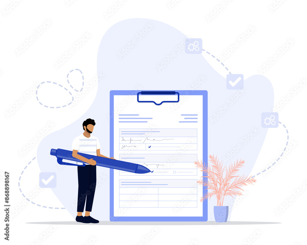 Fill out concept illustration. Suitable for landing page, ui, web, App intro card, editorial ...