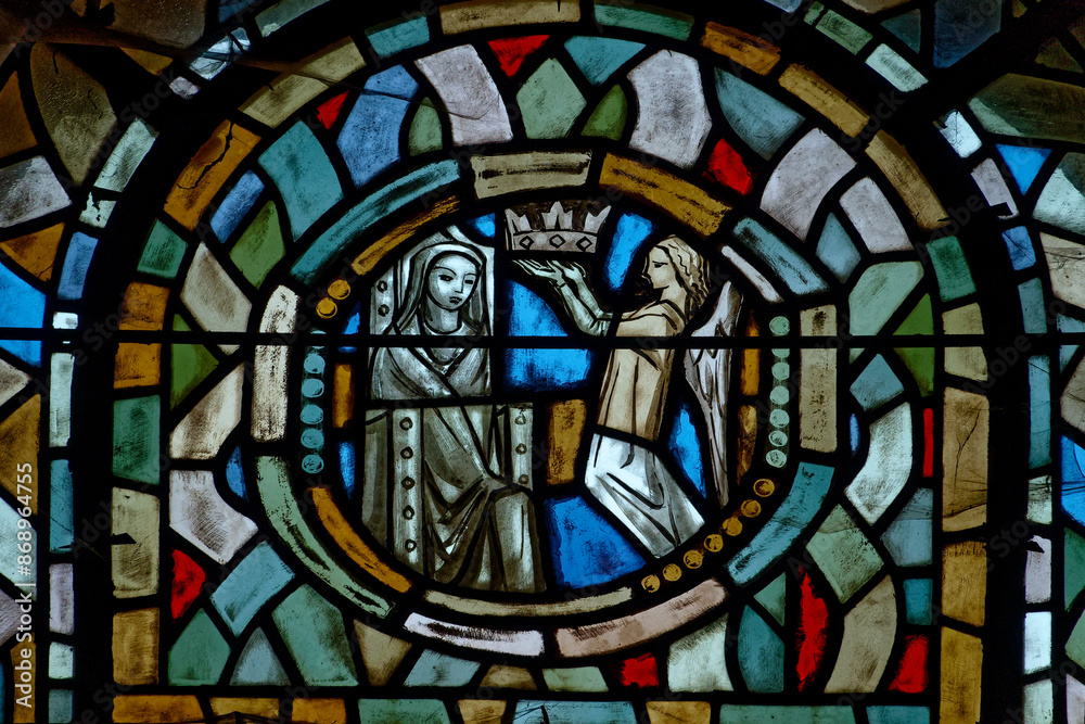 The Coronation of the Virgin Mary, Mother of God, in heaven by the Holy ...