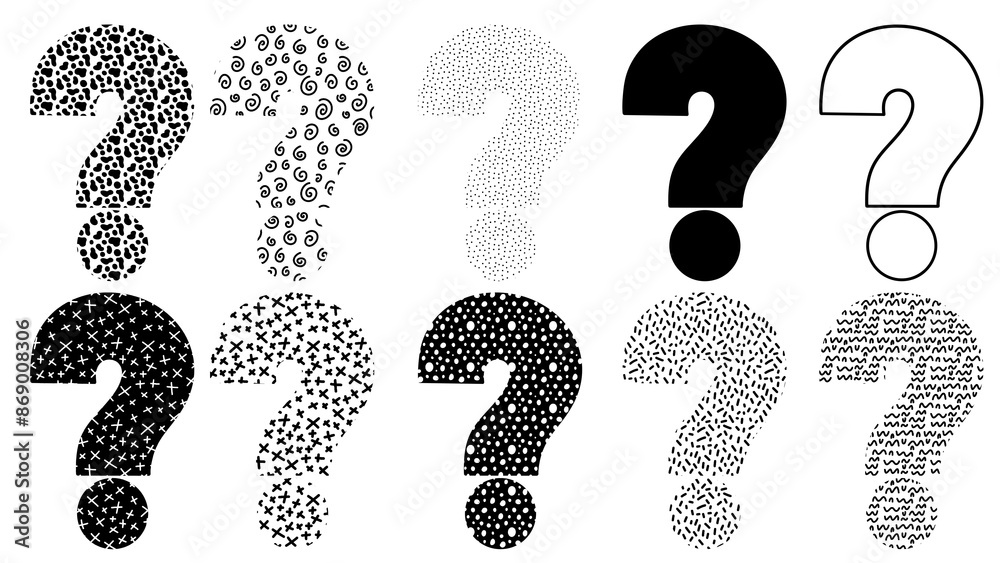 question mark symbol, Question mark icon set, Doodle, sketch style ...