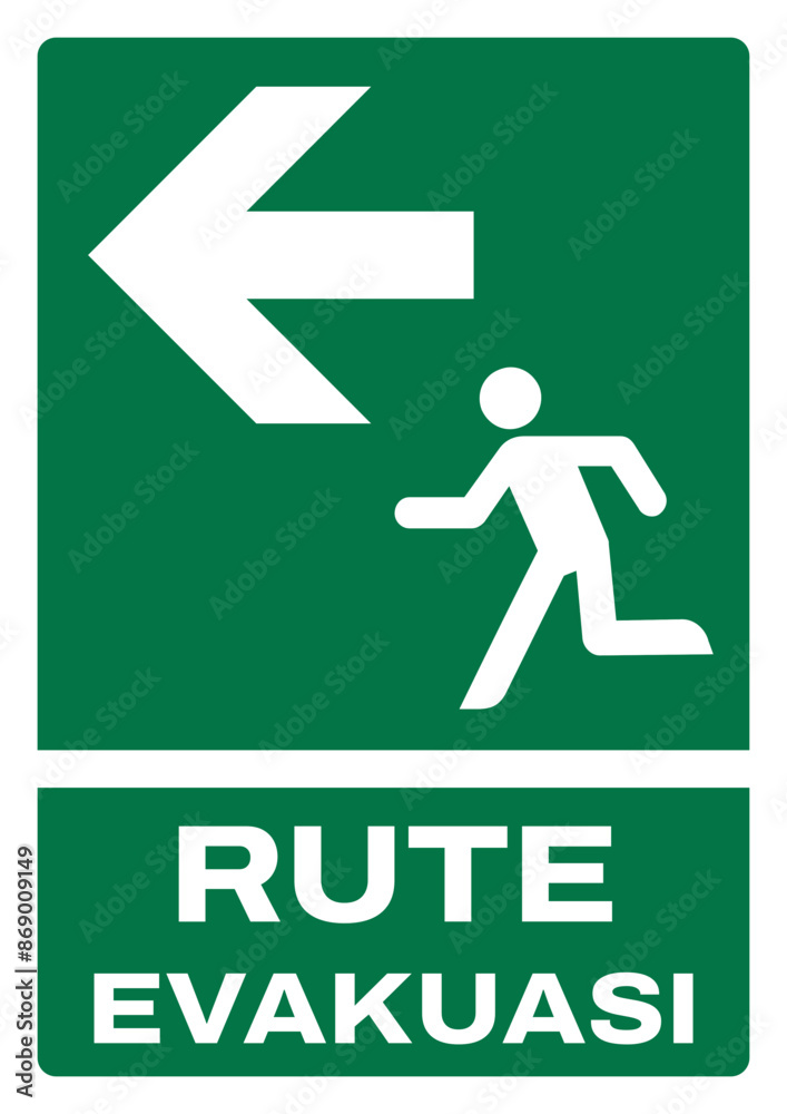 ISO emergency and first aid safety signs in indonesian_rute evakuasi ...
