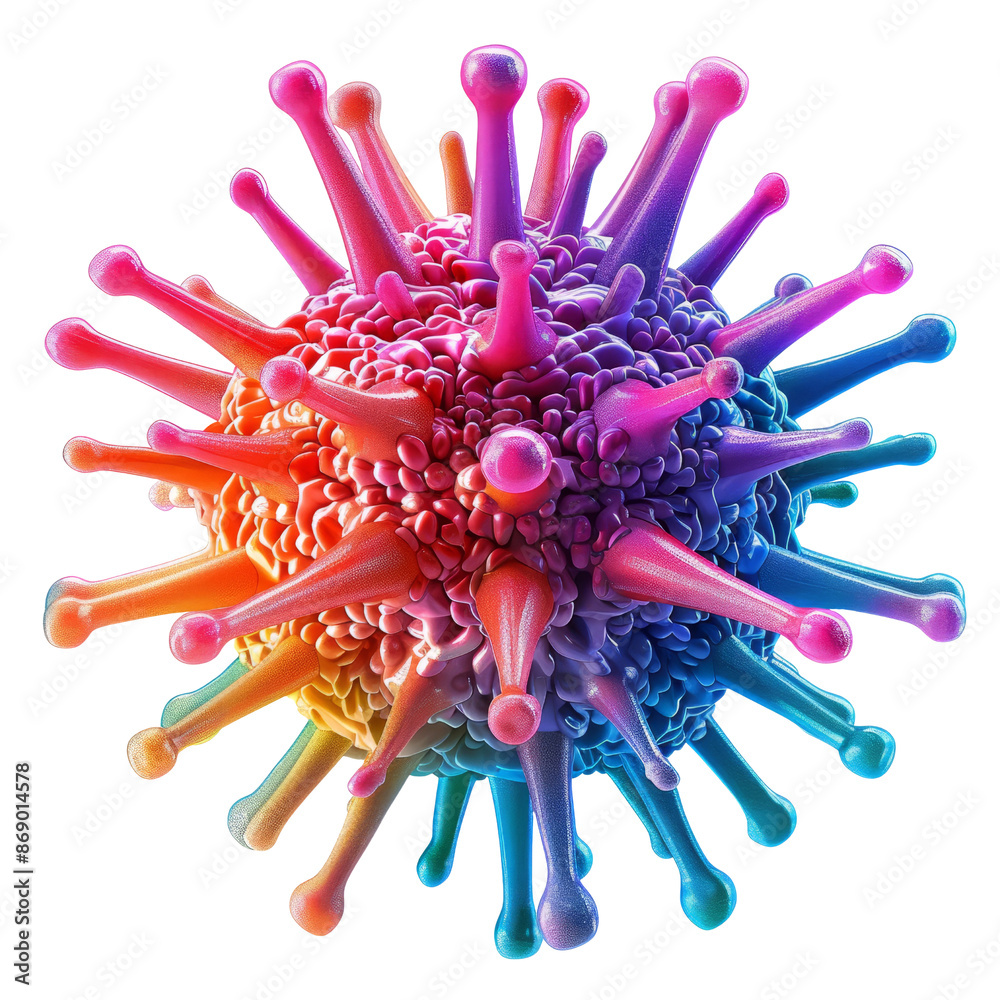 Vibrant spiky virus model with multiple colors and complex structure on ...
