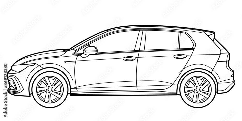 Ivano-Frankivsk, Ukraine - 28 June 2024: Outline drawing of a ...