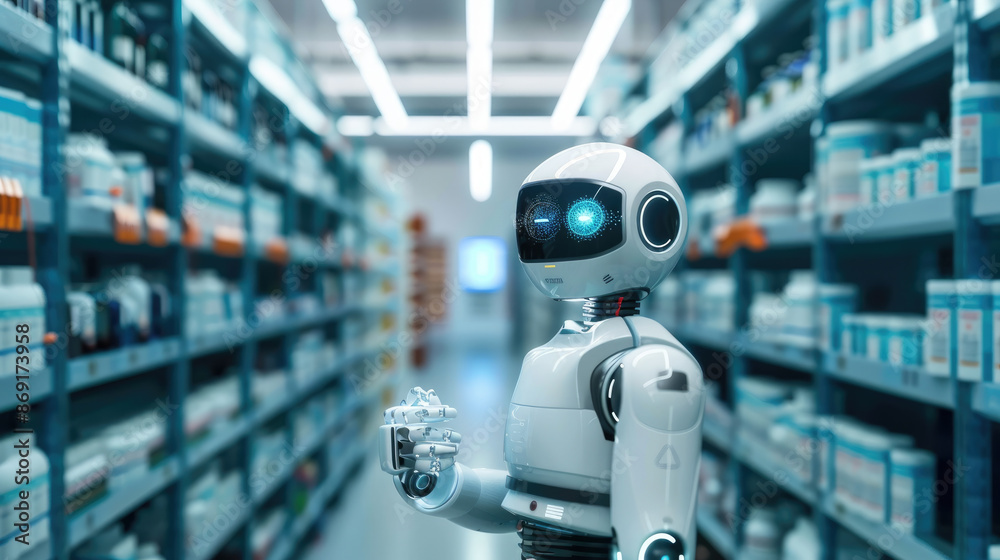 Pharmacy warehouse with robotic medication sorting for efficient ...