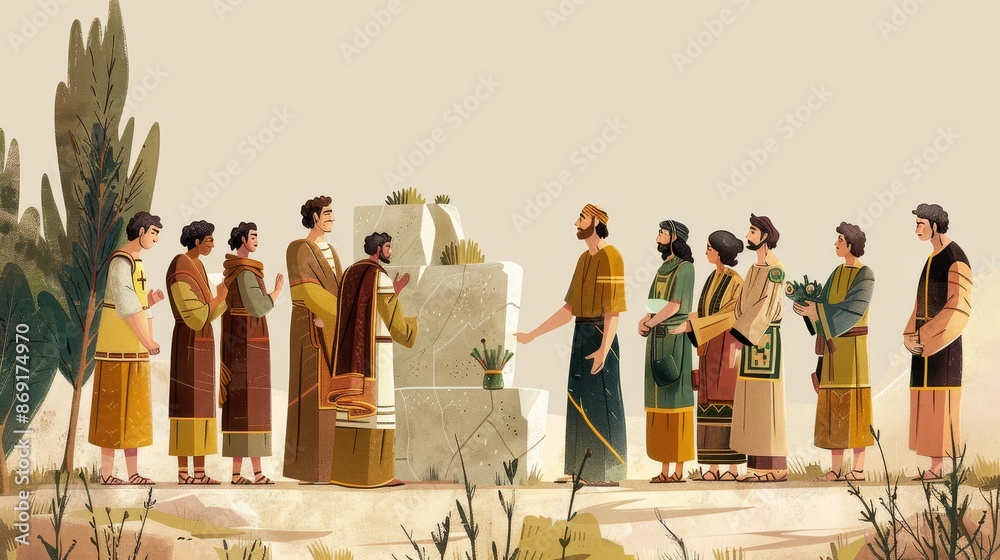 Joshua,The Covenant Renewed at Shechem,Biblical Illustration: Covenant ...