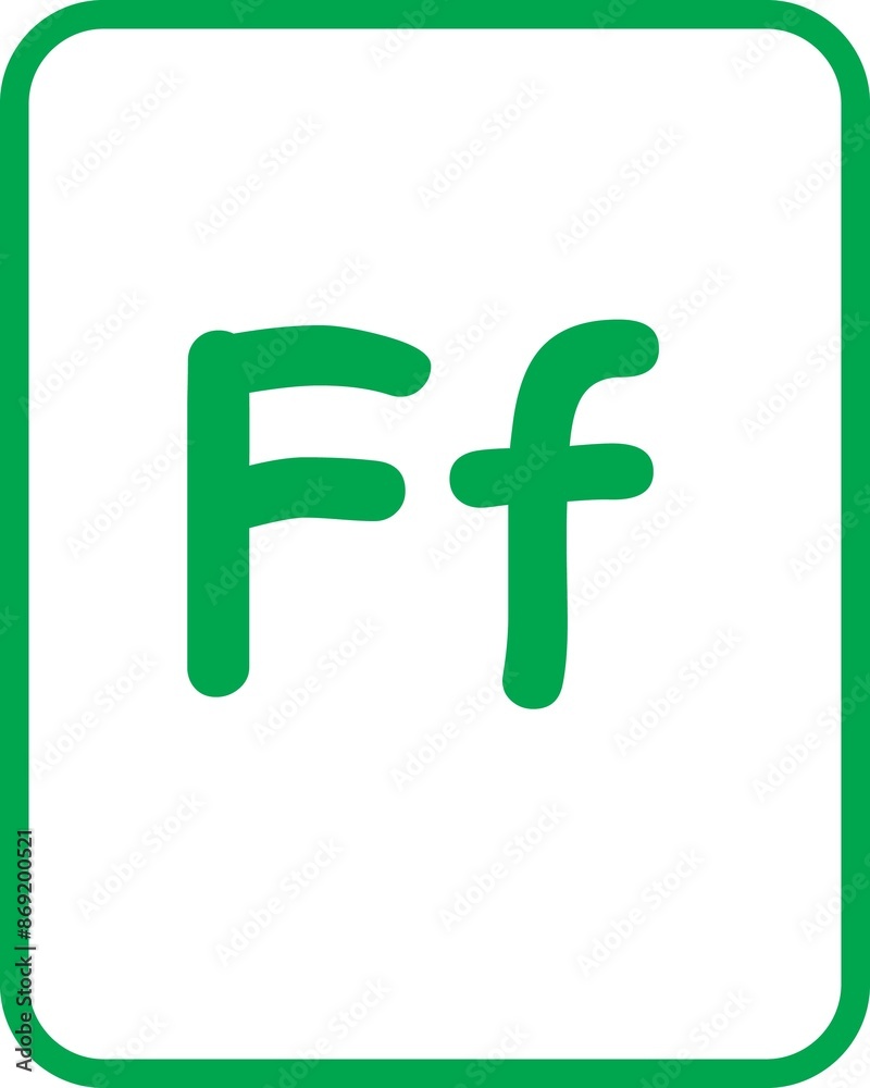 Stock-Illustration „Letter F flashcard. ABC flashcards. Alphabet ...