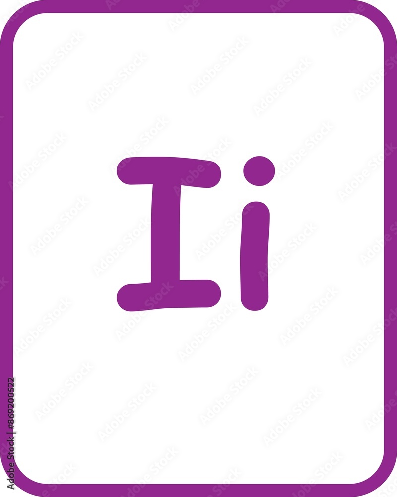Ilustración de Stock Letter I flashcard. ABC flashcards. Alphabet ...