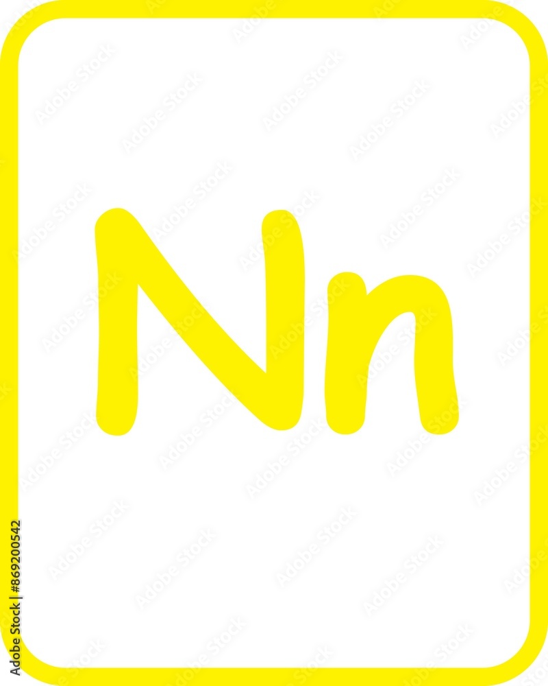 Ilustración de Stock Letter N flashcard. ABC flashcards. Alphabet ...