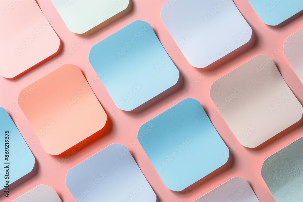 Square adhesive label mockup collection with curved edges Stock Photo ...