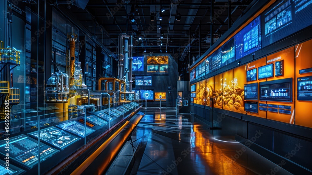 Educational display at a science museum explaining carbon capture and ...