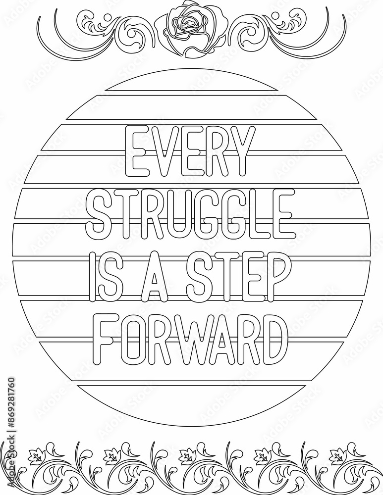 Printable motivational coloring page for kids and adults with ...