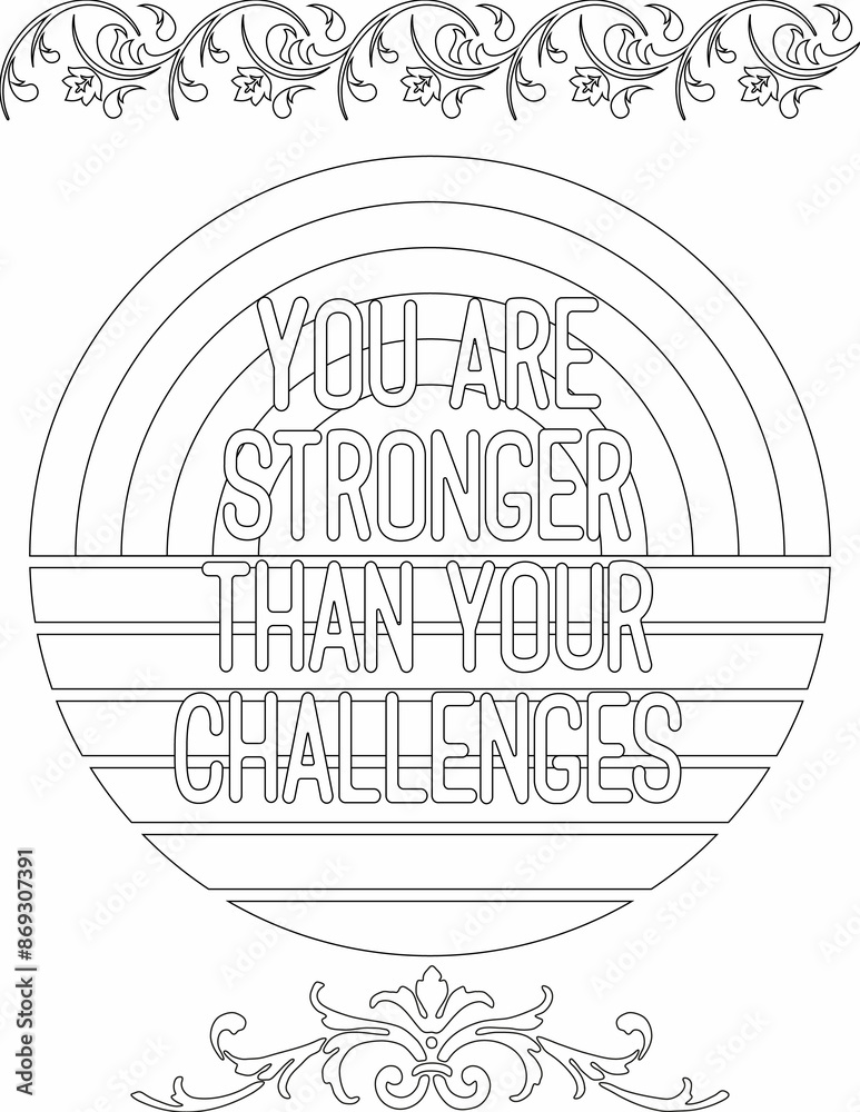Printable motivational coloring page for kids and adults with ...