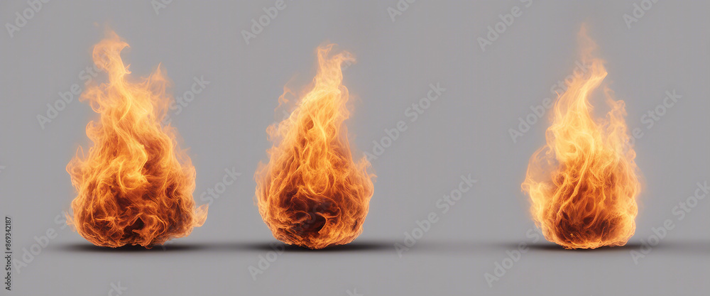 Realistic fire flame effect â set transparent background Fire flame ...