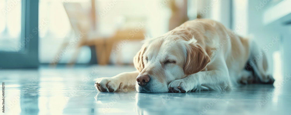 Vet gently examining dog's paws and legs, modern clinic, 8k, photo ...