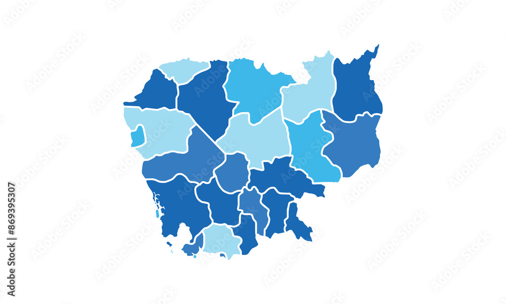 Map of cambodia isolated modern colorful style. for website layouts ...