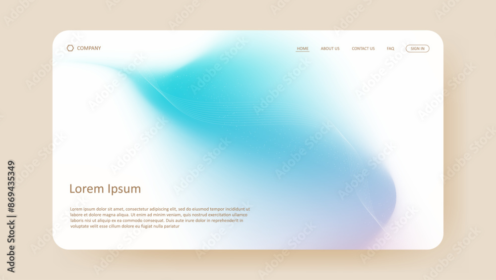 website landing page or banner template with aesthetic gradient ...