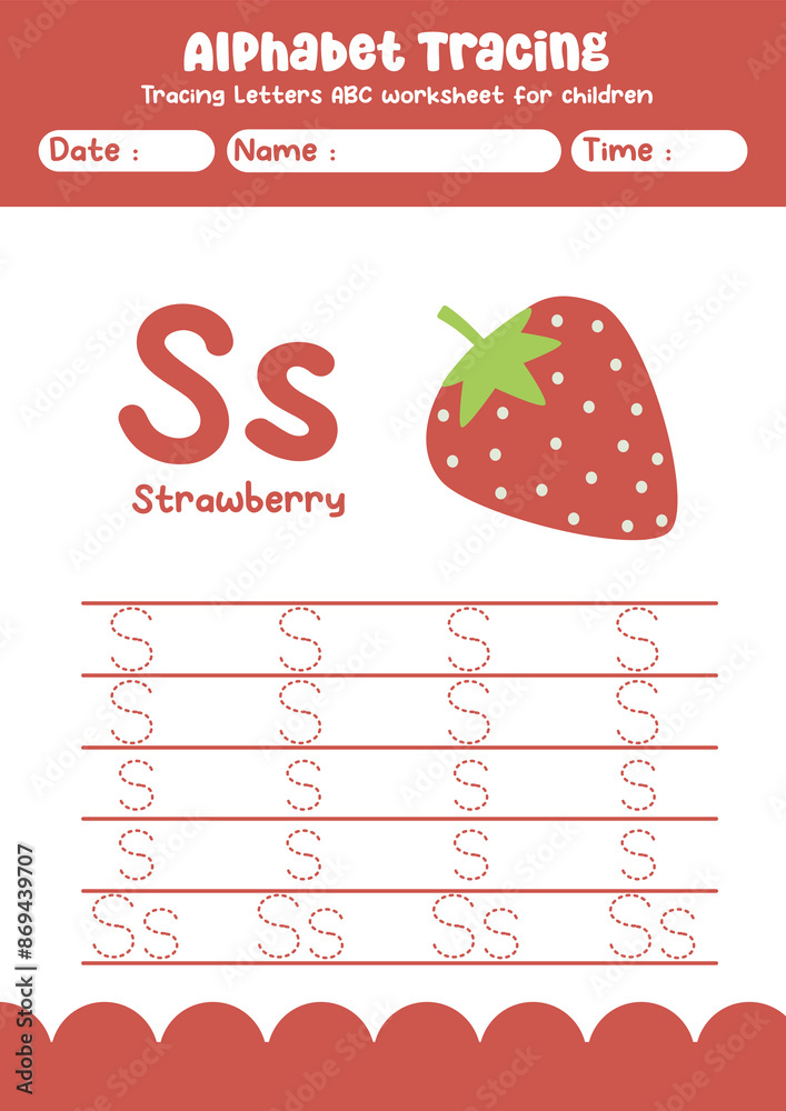 Alphabet tracing worksheet. A-Z writing pages. Letter S uppercase and ...