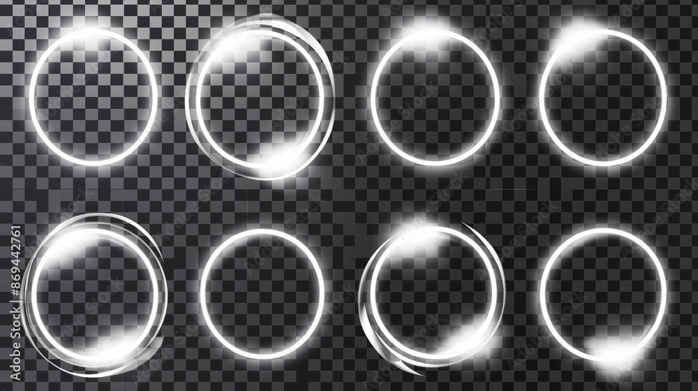 Spark circle light effect with magical glow on a transparent background ...