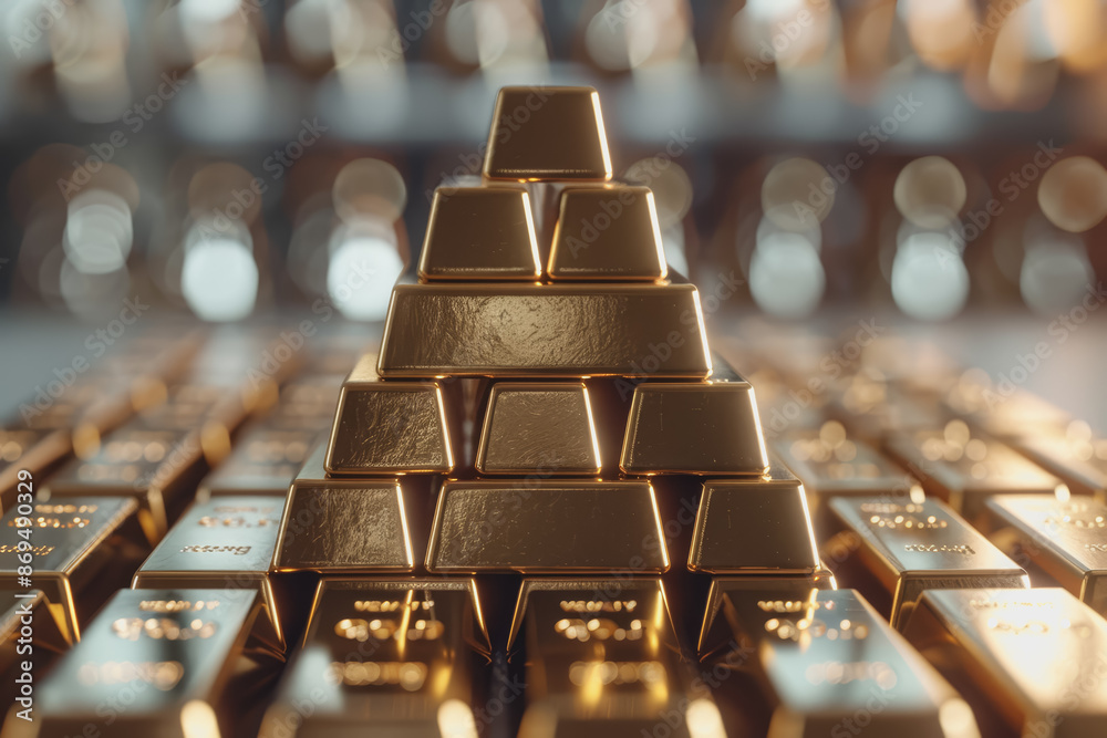 Gold bars stack on rate product life cycle stages with graphical data ...