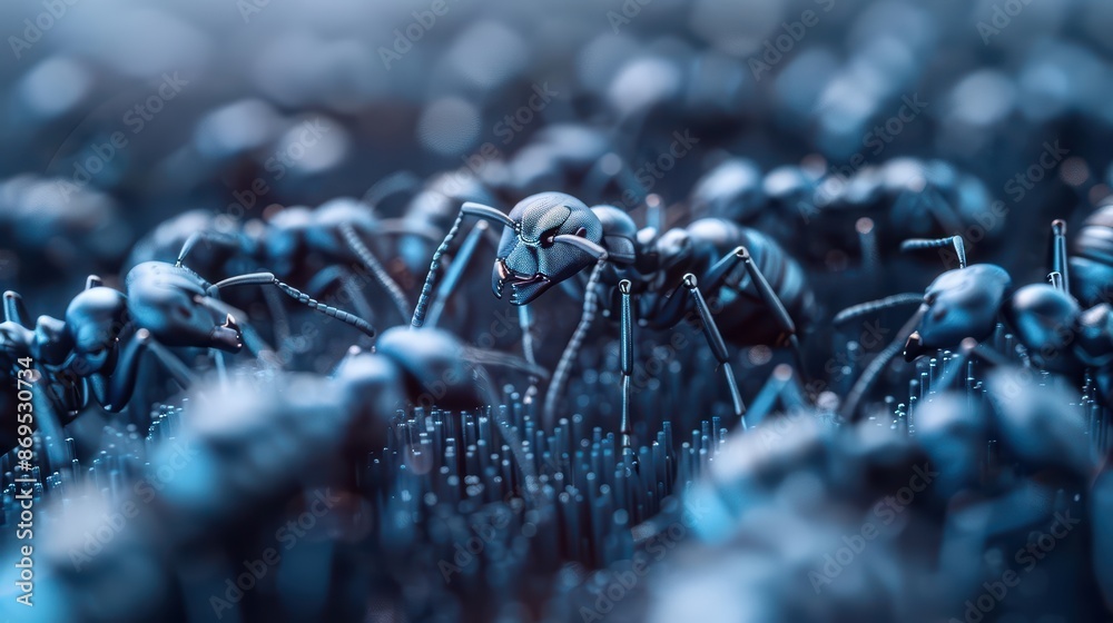 A colony of robotic ants collaboratively constructs complex structures ...