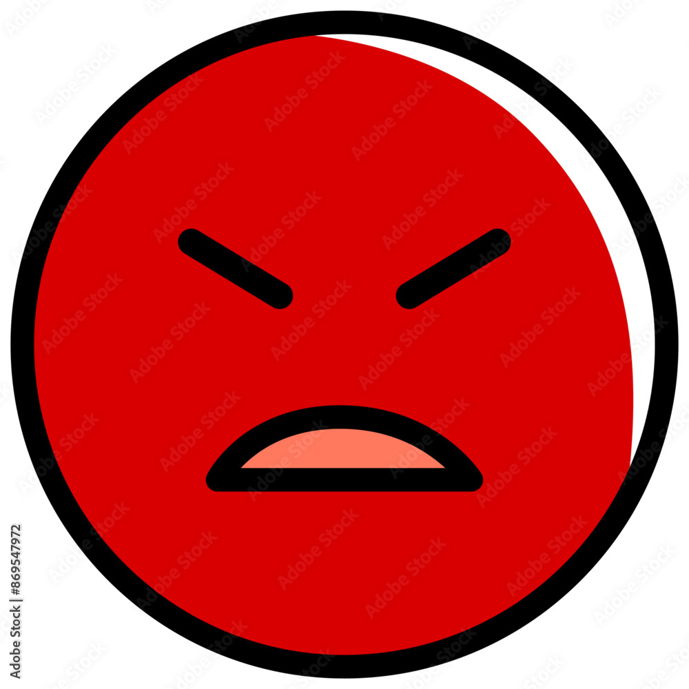 Red face emoji of being angry about something. Vector illustration ...