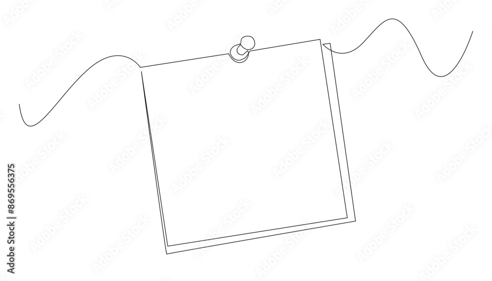 continuous line drawing of reminder paper.vector one line of paper ...