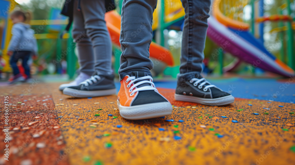 Footwear for children playing on the school playground to support ...
