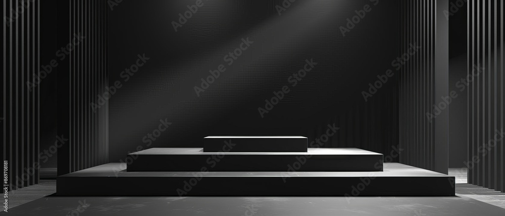stage showroom placement render box threedimensional podium dais stand ...
