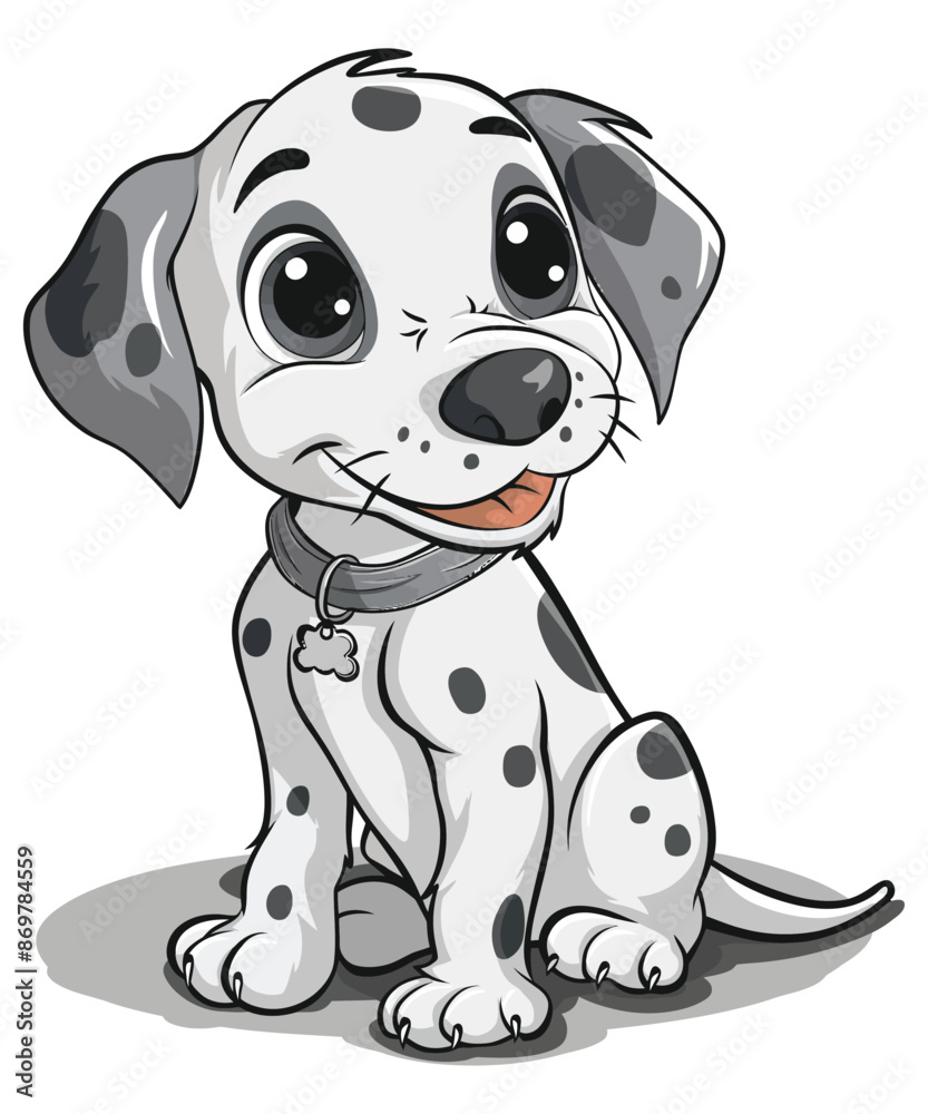 Dalmatian Dog cartoon vector illustration, Happy dalmatian puppy vector ...